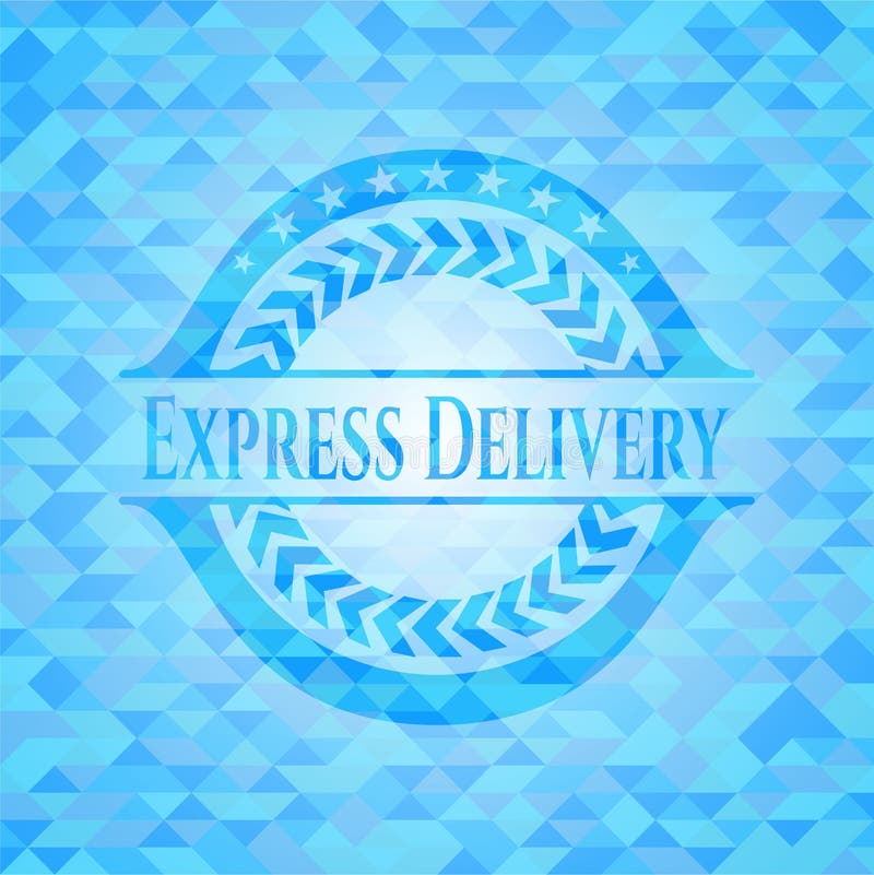 Express Delivery Light Blue Emblem with Mosaic Background Stock Vector ...