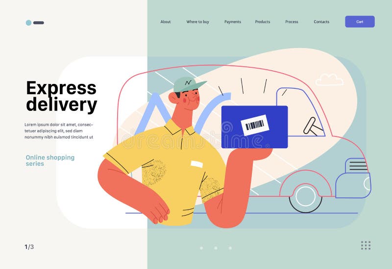 Online Shopping and Electronic Commerce Vector Illustration Series ...