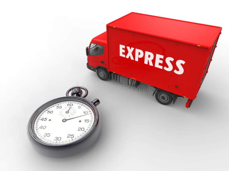 Express delivery Red stock illustration. Illustration of merchandise ...
