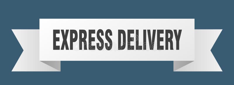 Express delivery ribbon. stock vector. Illustration of white - 191260837