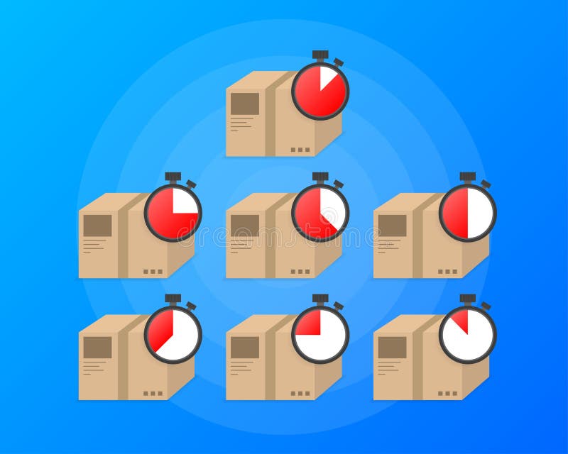 Express Delivery Service Logo. Fast Time Delivery Parcel with Stopwatch ...