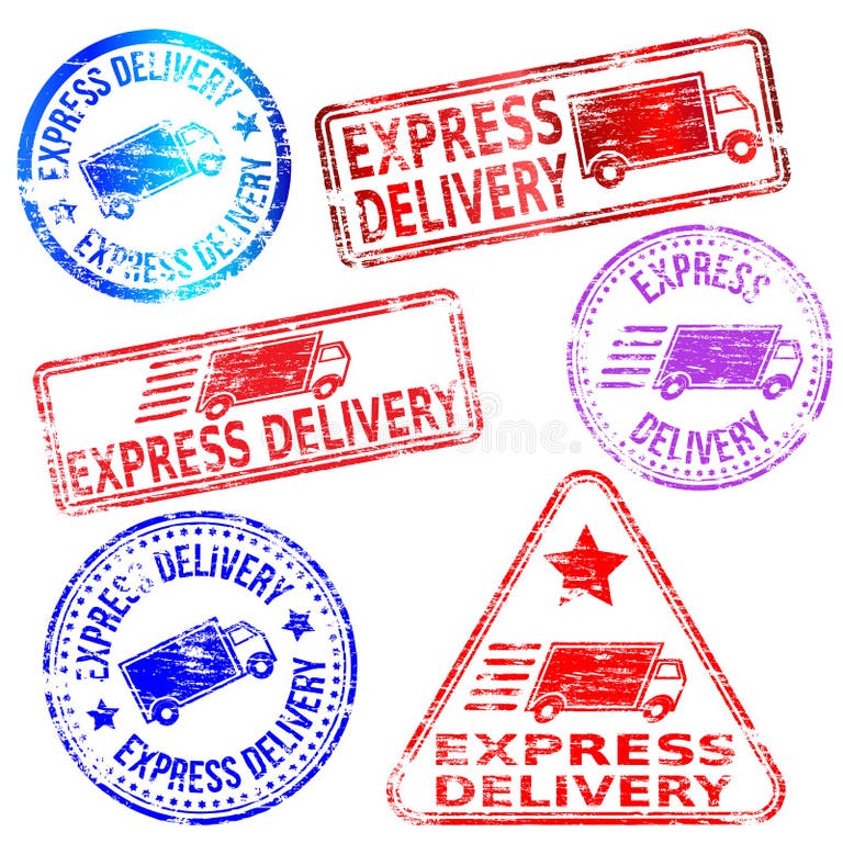 Express Delivery Stamps stock vector. Illustration of badge - 36576710