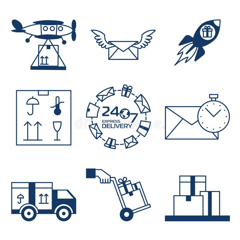 Express Delivery Symbols. Worldwide Shipping. Stock Vector ...