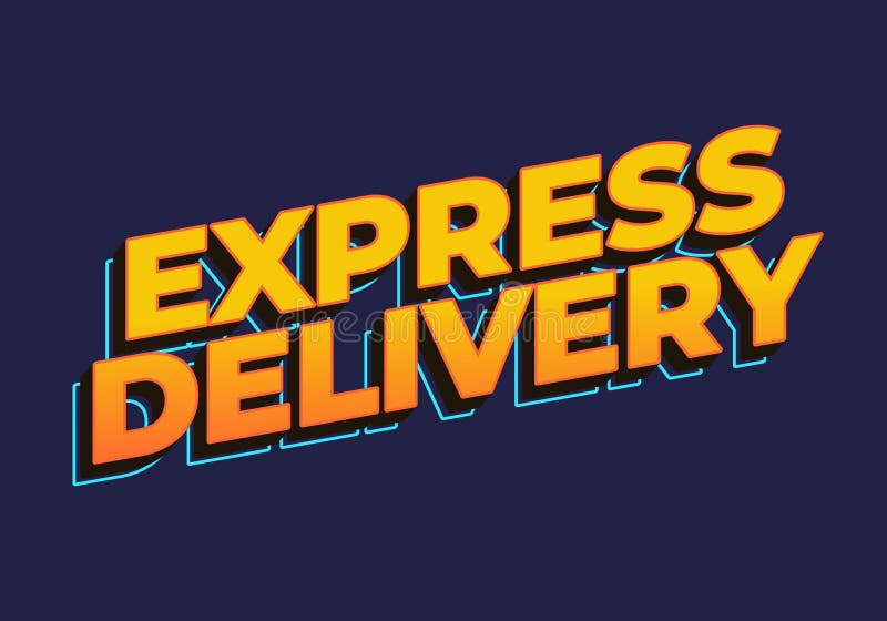Express Delivery. Text Effect in 3D Look. Yellow Color Stock Vector ...