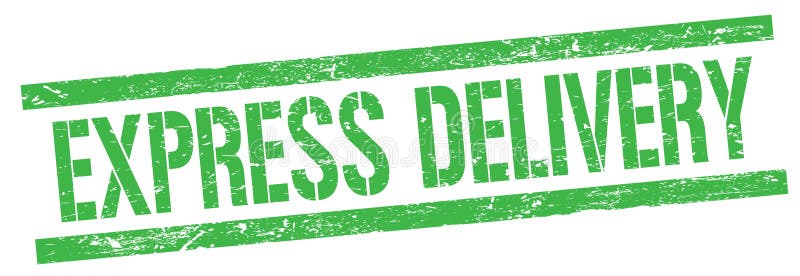 EXPRESS DELIVERY Text on Green Grungy Rectangle Stamp Stock ...