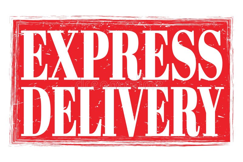 EXPRESS DELIVERY, Words on Red Grungy Stamp Sign Stock Illustration ...