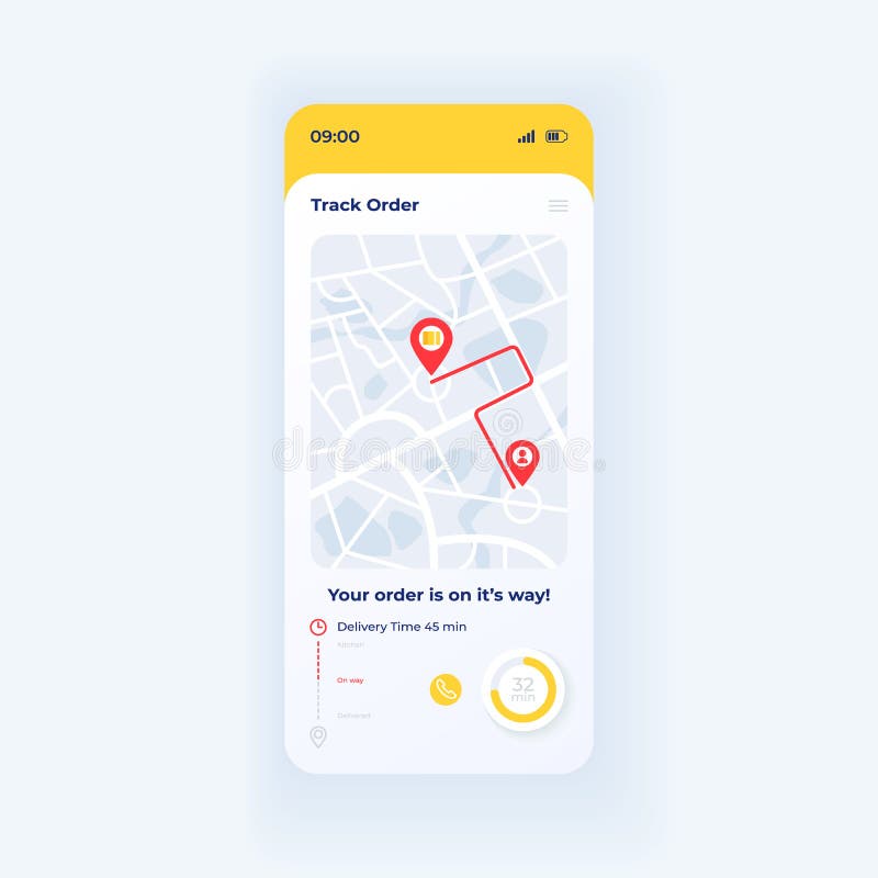 Express Food Delivery Smartphone Interface Vector Template Stock Vector ...