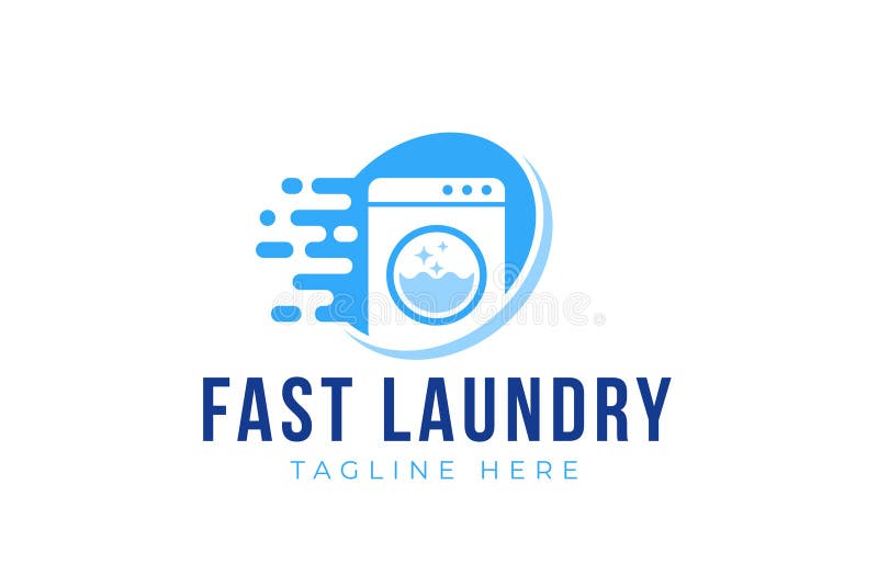 Express Laundry Logo Design Template. Washing Machine with Fast Effect ...