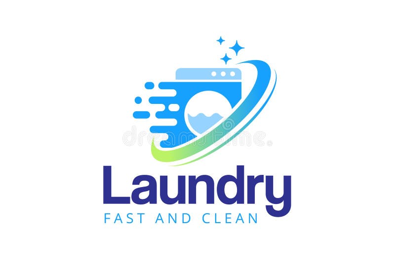 Express Laundry Logo Design Template. Washing Machine with Fast Effect ...