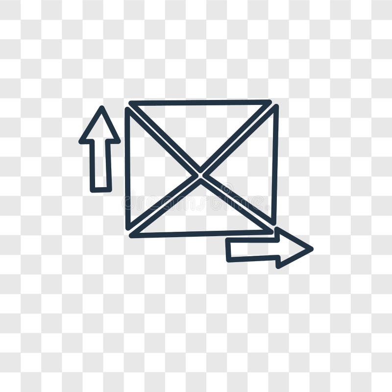 Mail Concept Vector Linear Icon Isolated on Transparent Background ...