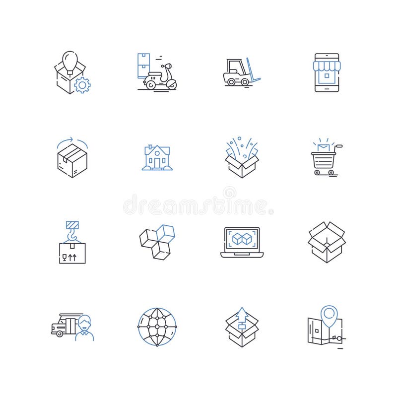 Express Mail Line Icons Collection. Expedited, Priority, Fast, Quick ...