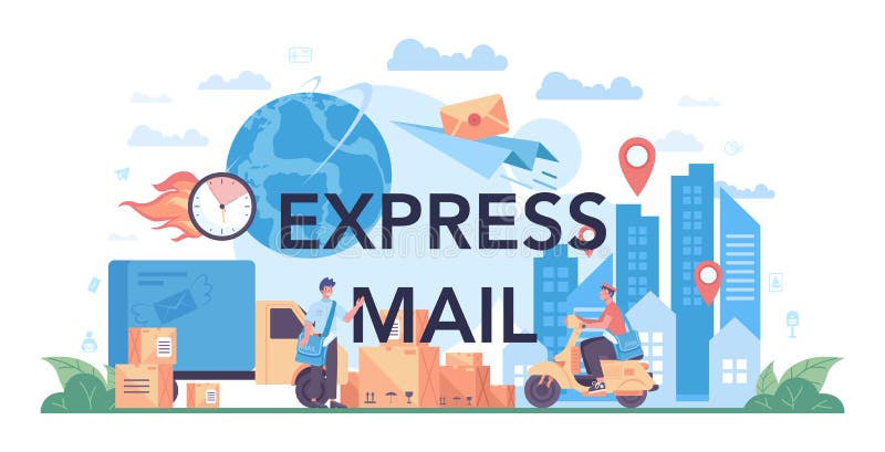 Express Mail Typographic Header. Postman Profession Stock Vector ...
