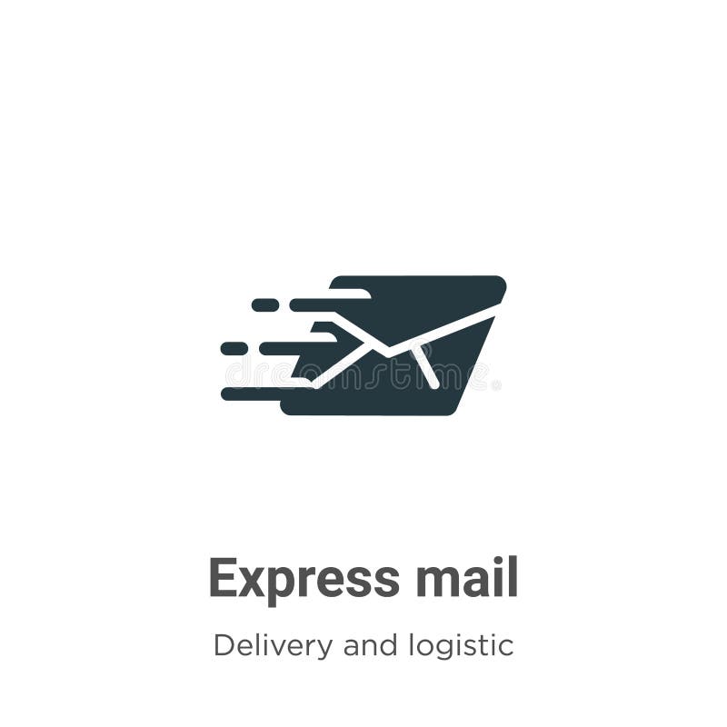 Express Mail Vector Icon on White Background. Flat Vector Express Mail ...