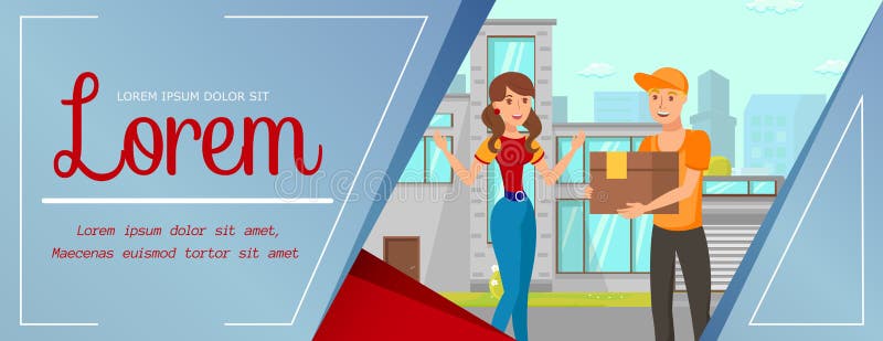 Express Parcel Shipment Flat Web Banner Template Stock Vector ...