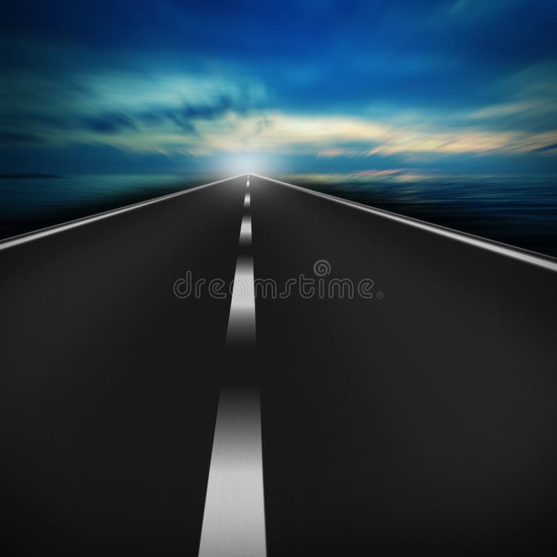Express Road Disappearing Over the Horizon Stock Illustration ...