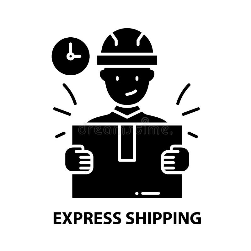 Express Shipping Icon, Black Vector Sign with Editable Strokes, Concept ...