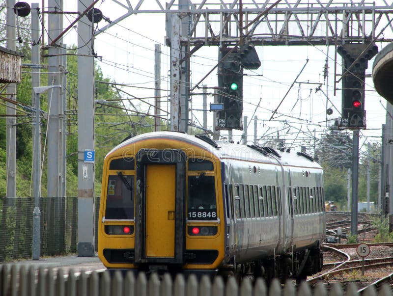 Express Sprinter Dmu Signal Gantry Carnforth Editorial Image - Image of ...