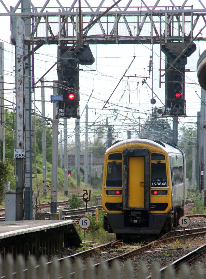 Express Sprinter Dmu Signal Gantry Carnforth Editorial Photo - Image of ...
