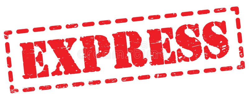 EXPRESS Text on Red Round Stamp Sign Stock Illustration - Illustration ...