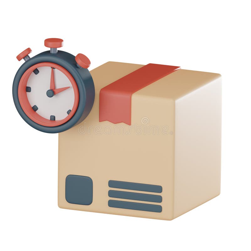 Express Time Delivery Logistics Icon 3D Render Stock Illustration ...