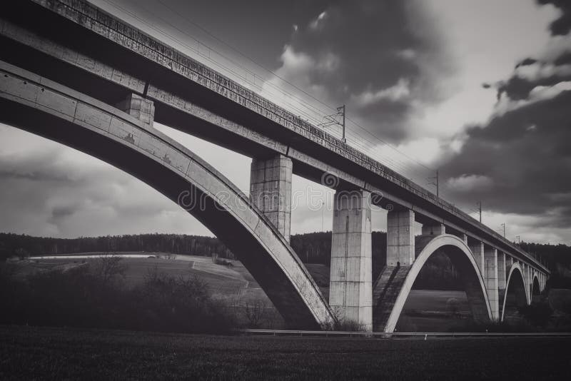 Express Train Arch Bridge Made of Concrete Stock Photo - Image of ...