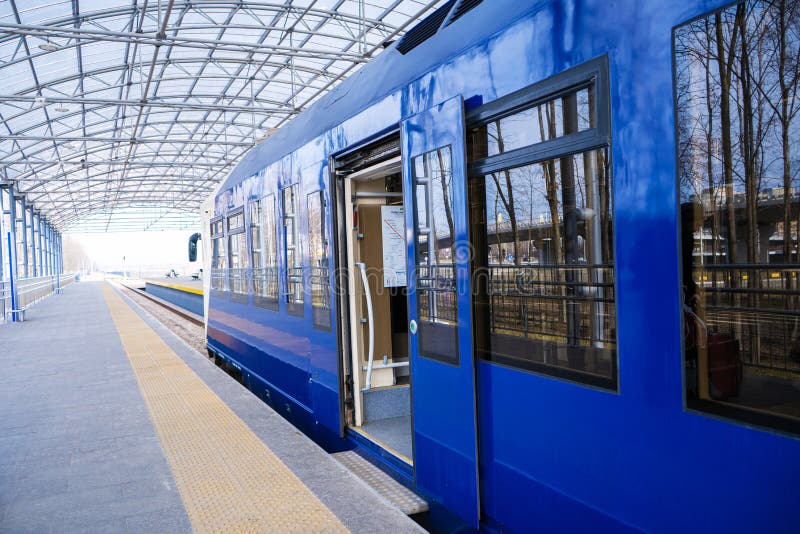 Express Train at the Train Station. without People, an Empty Train ...
