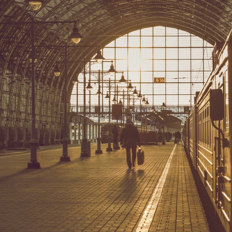 Express Trains Stand at the Station. Stock Photo - Image of passenger ...