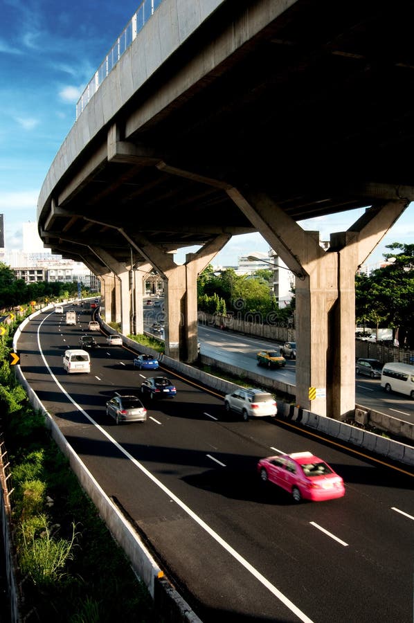 Express way stock photo. Image of bridge, enter, night - 25124318