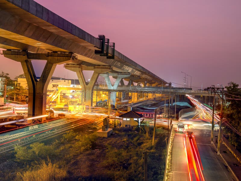 Express Way Construction Site Over Road Stock Image - Image of travel ...