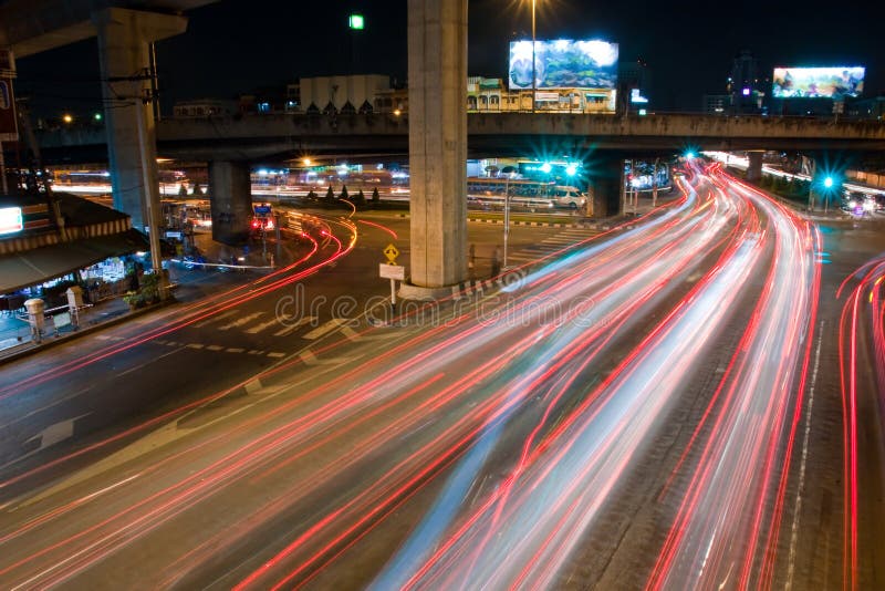 Night on highway. stock photo. Image of city, light, dark - 751022