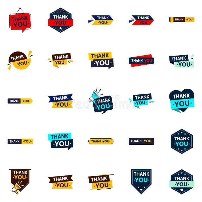 Express Your Gratitude with 25 Professional Vector Designs Stock Vector ...