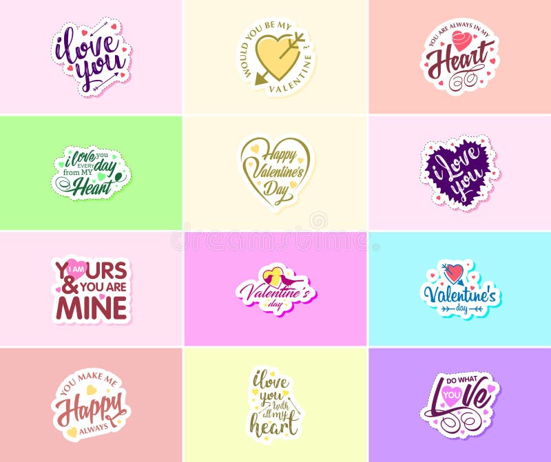 Express Your Love with Valentine S Day Graphics Stickers Stock Vector ...