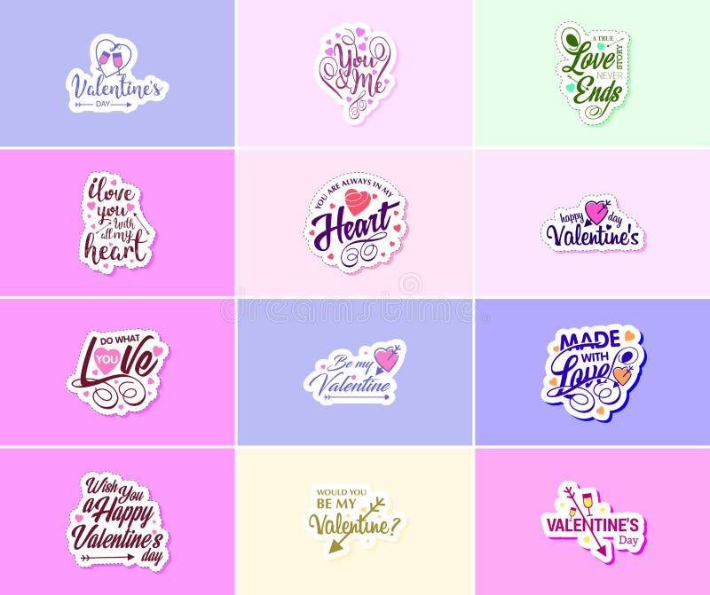 Express Your Love with Valentine S Day Typography and Graphics Stickers ...