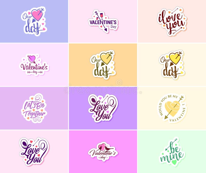 Express Your Love with Valentine S Day Typography and Graphics Stickers ...
