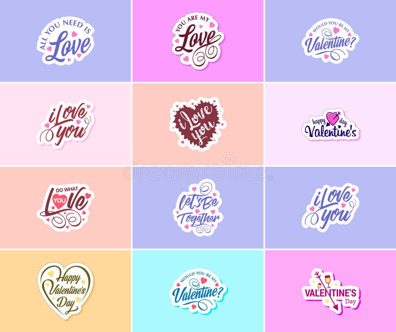 Express Your Love with Valentine S Day Typography and Graphics Stickers ...