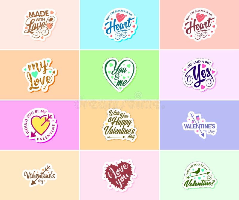 Express Your Love with Valentine S Day Typography and Graphics Stickers ...