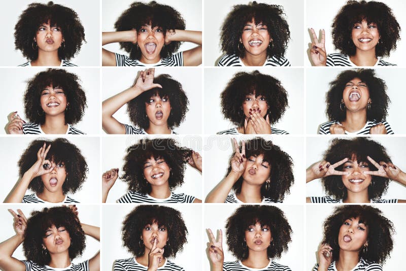 Express Yourself. Composite Image of a Carefree Young Woman. Stock ...