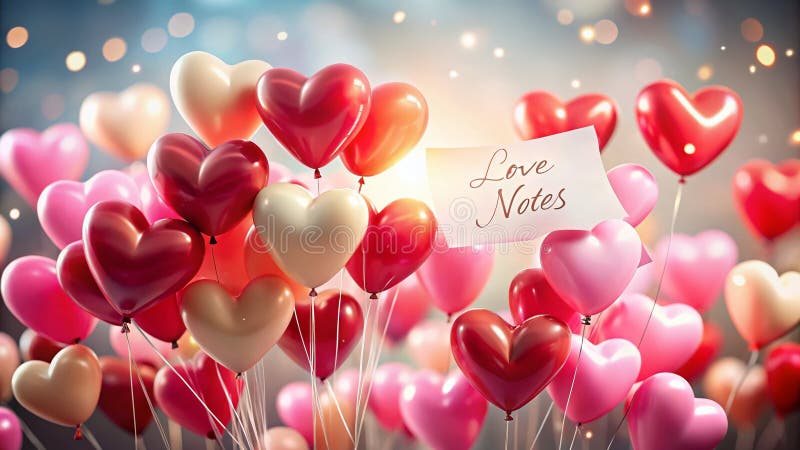 Expressing Affection on Valentines Day HeartShaped Balloons and Love ...