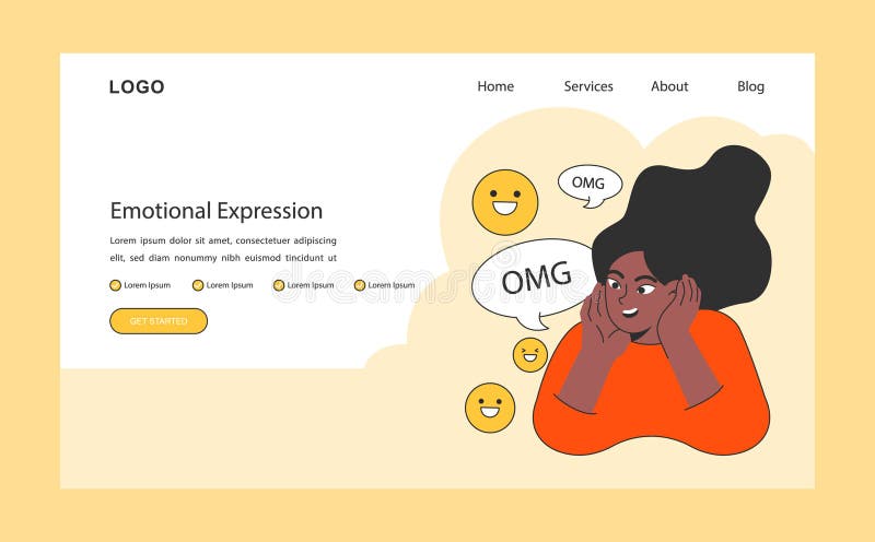 Expressing Emotions Skill Web Banner or Landing Page. Emotional ...
