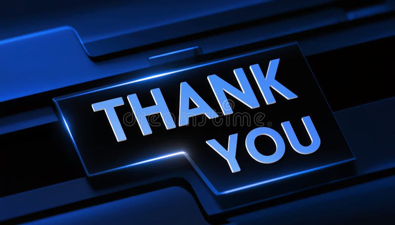 Expressing Gratitude with a Modern Blue Glowing Message Stock ...