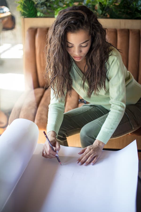 Expressing her creativity stock image. Image of education - 176766383