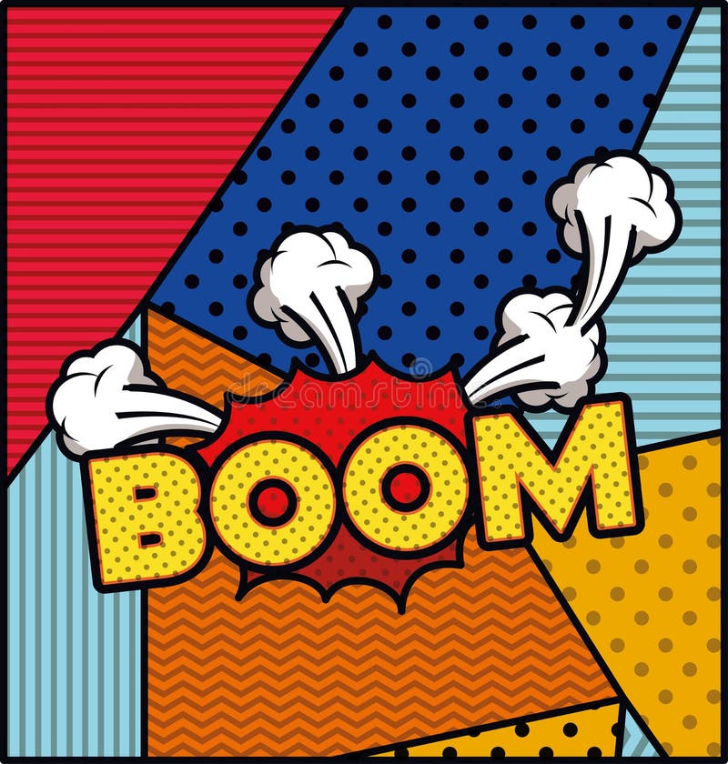 Expression Bubble with Boom Pop Art Style Stock Vector - Illustration ...