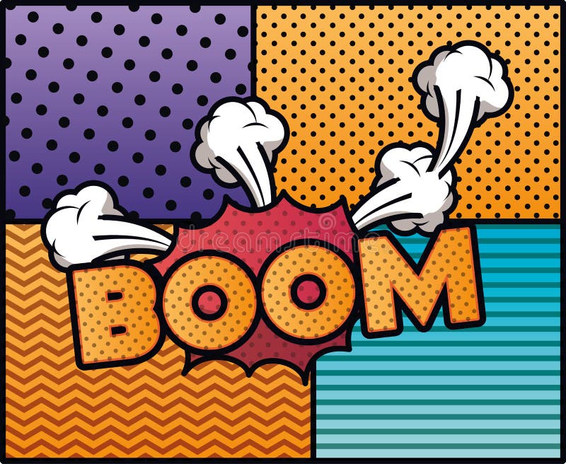 Expression Bubble with Boom Pop Art Style Stock Vector - Illustration ...