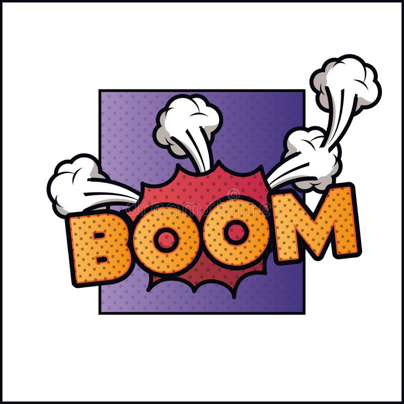Expression Bubble with Boom Pop Art Style Stock Vector - Illustration ...