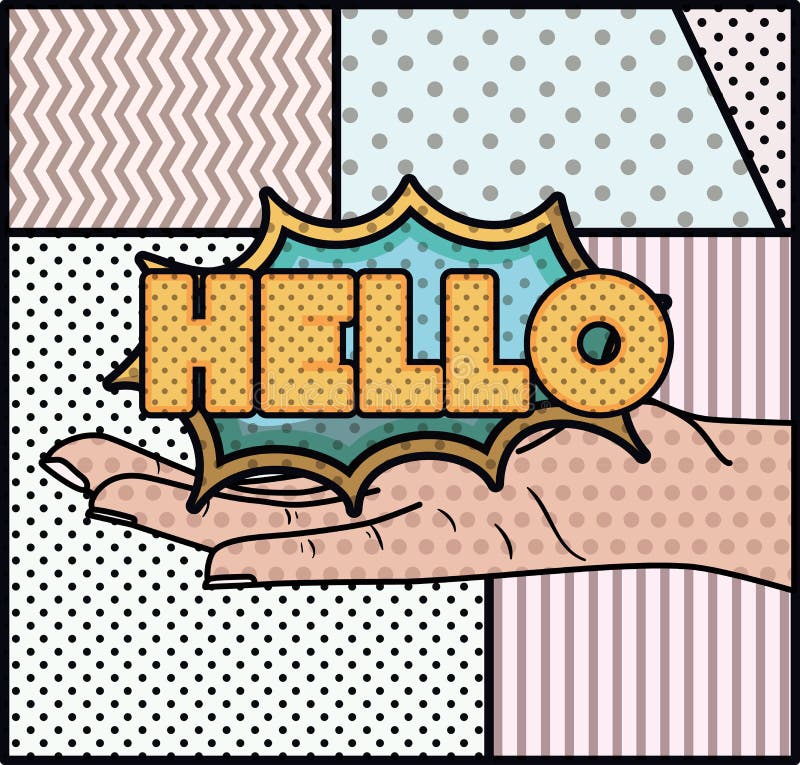 Expression Bubble with Hello Pop Art Style Stock Vector - Illustration ...