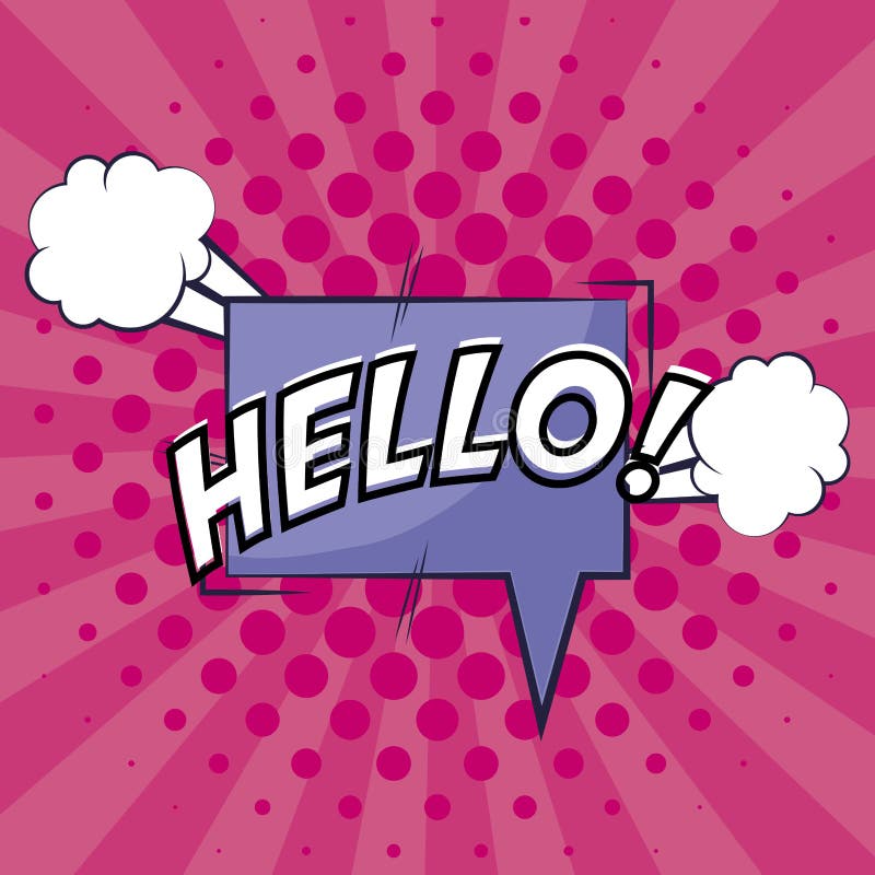 Expression Bubble with Hello Pop Art Style Stock Vector - Illustration ...