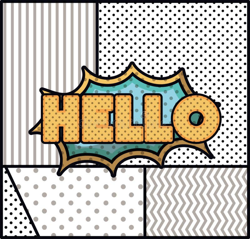 Expression Bubble with Hello Pop Art Style Stock Vector - Illustration ...