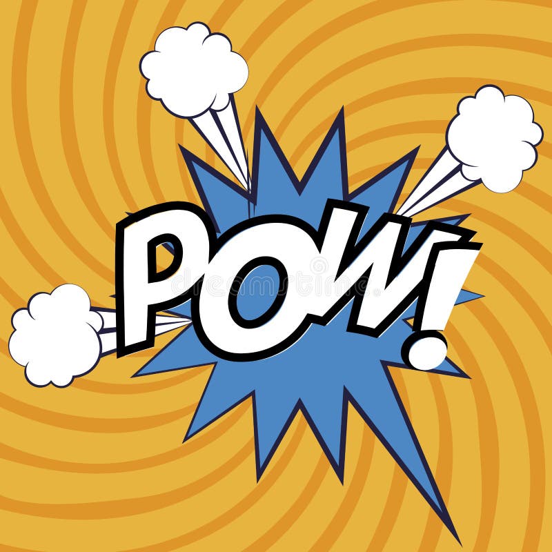 Expression Bubble with Pow Pop Art Style Stock Vector - Illustration of ...