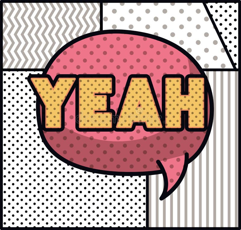 Expression Bubble with Yeah Pop Art Style Stock Vector - Illustration ...