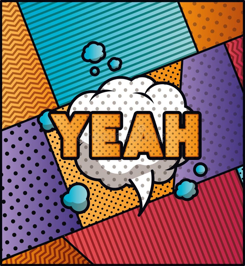 Expression Bubble with Yeah Pop Art Style Stock Vector - Illustration ...